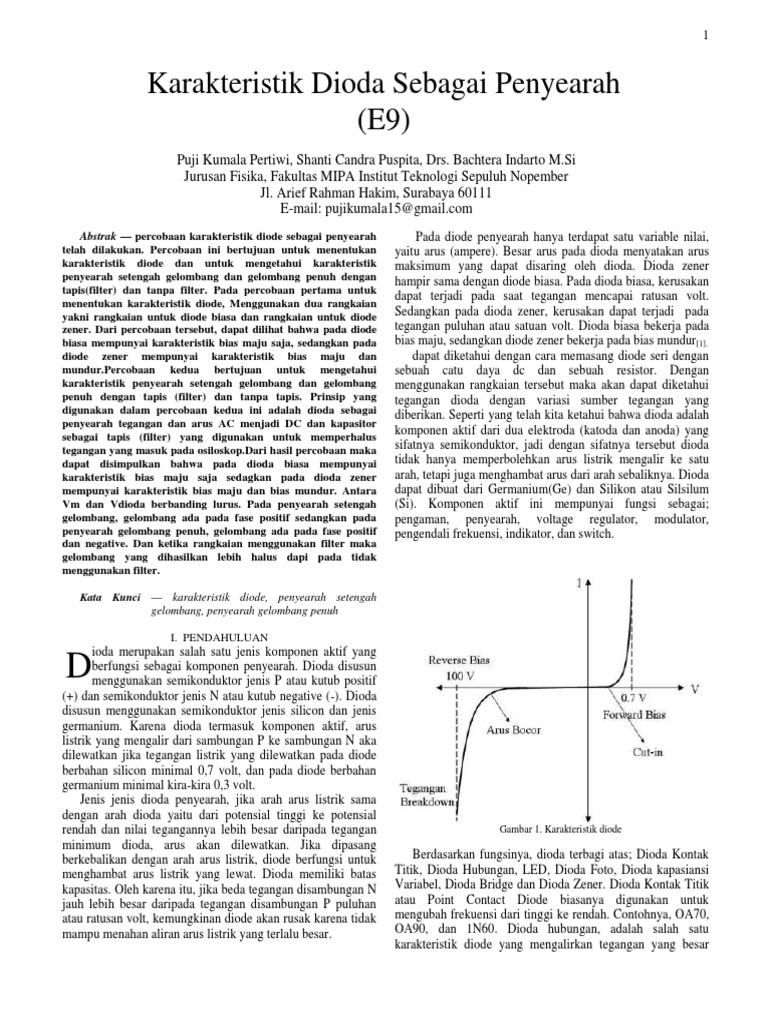 Karakteristik - Dioda - Sebagai - Penyearah (Teori Tambahan) | PDF | Sains & Matematika