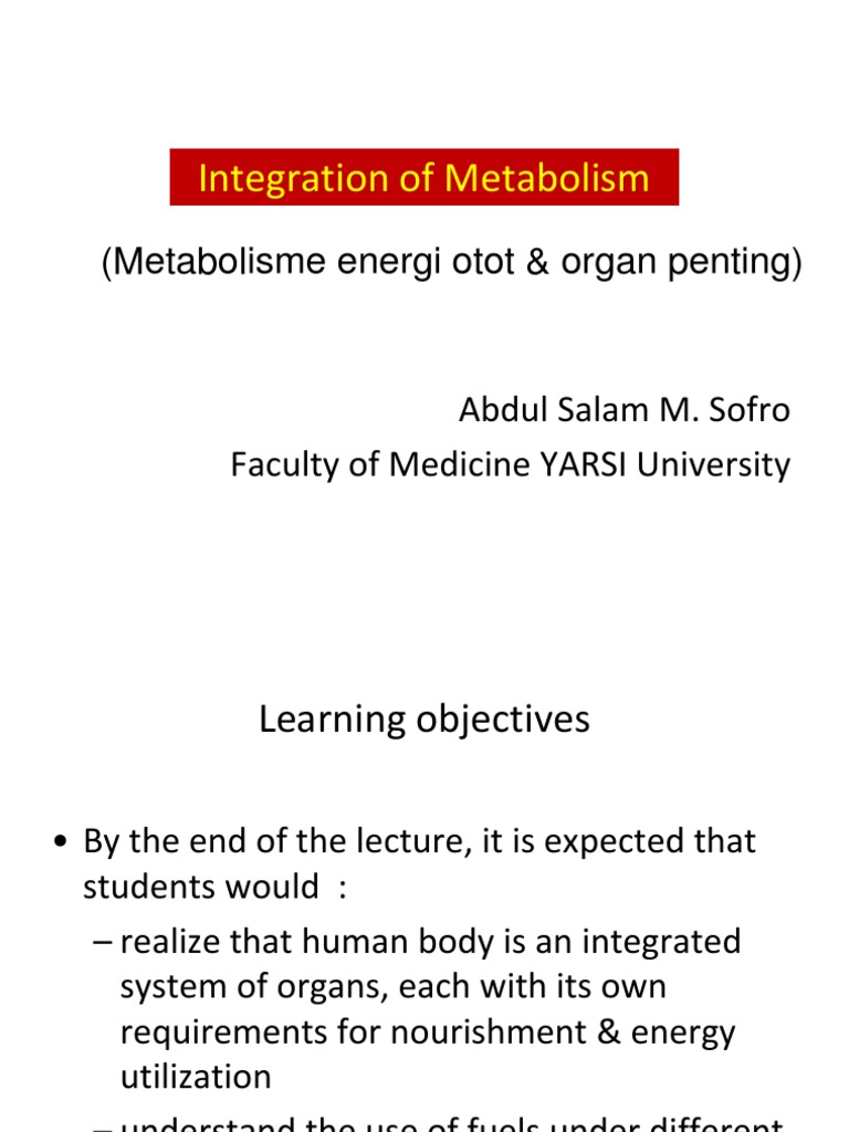 Bms2 Integration of Metabolism | PDF | Metabolic Pathway | Glycogen