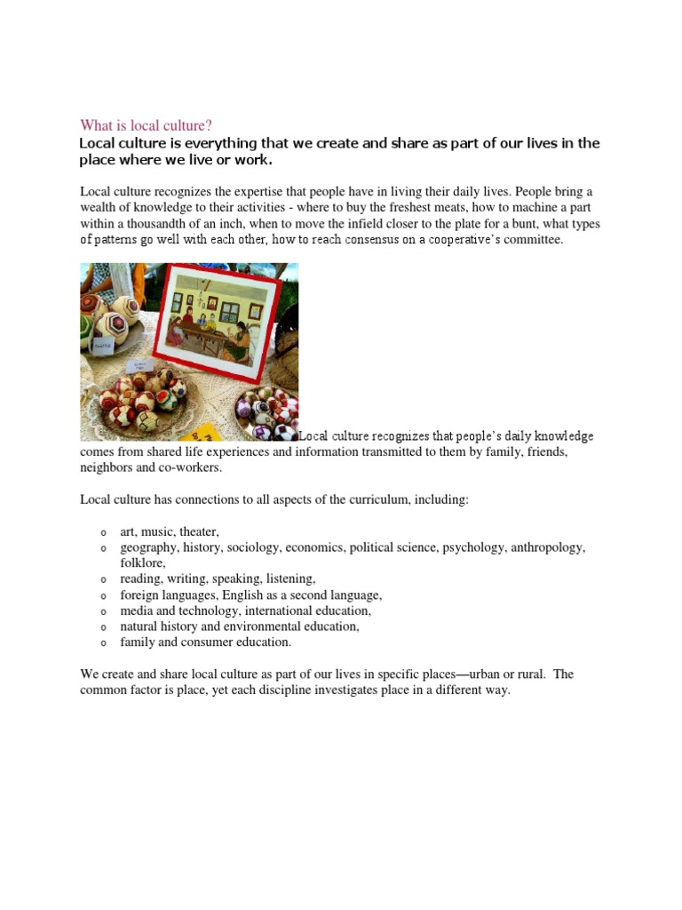 Understanding Local Culture Essentials | PDF | Social Science