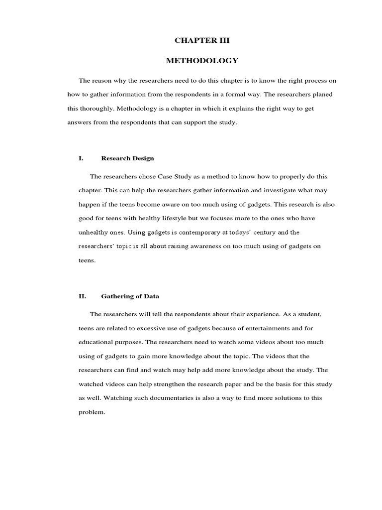 Chapter III | PDF | Methodology | Inquiry