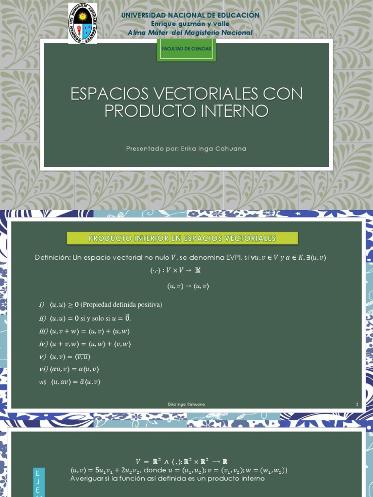 Espacios Vectoriales Con Producto Interno | PDF | Ortogonalidad ...