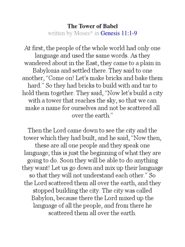 The Tower of Babel | PDF | Babylon | Torah People