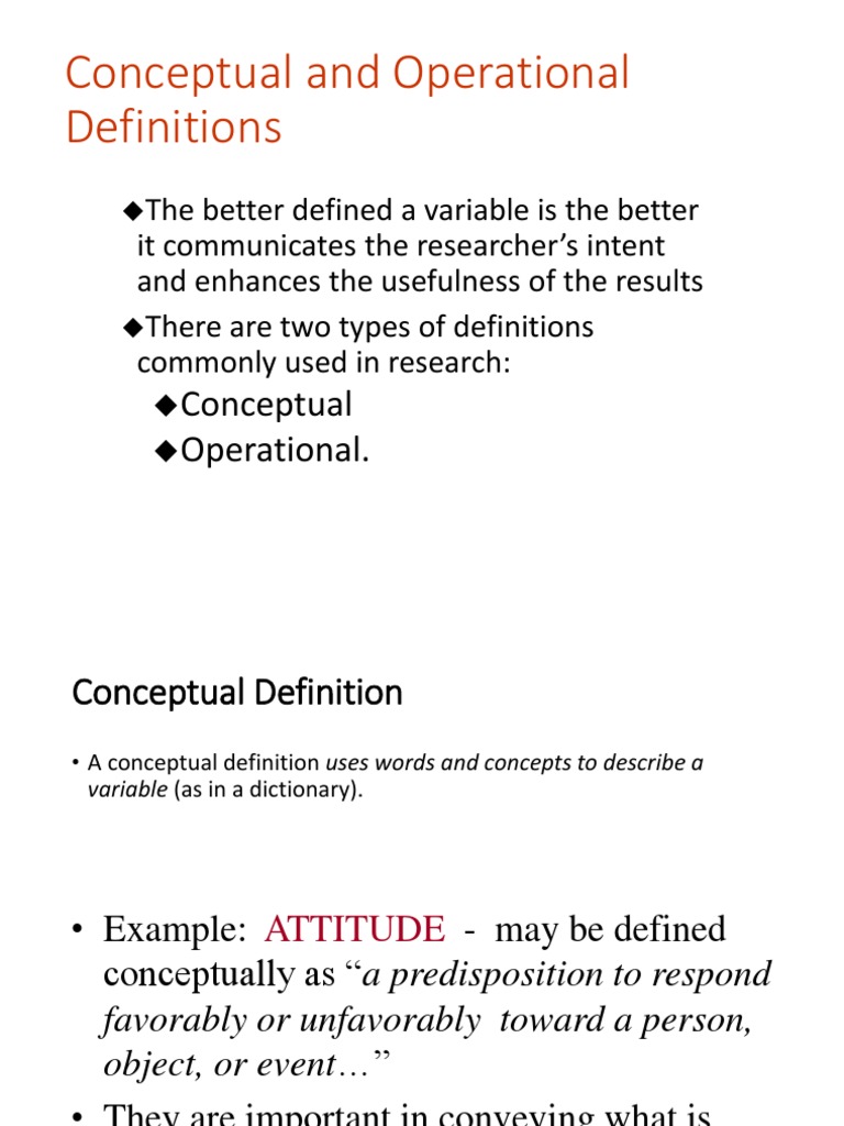 Conceptual Operational Definition Pdf