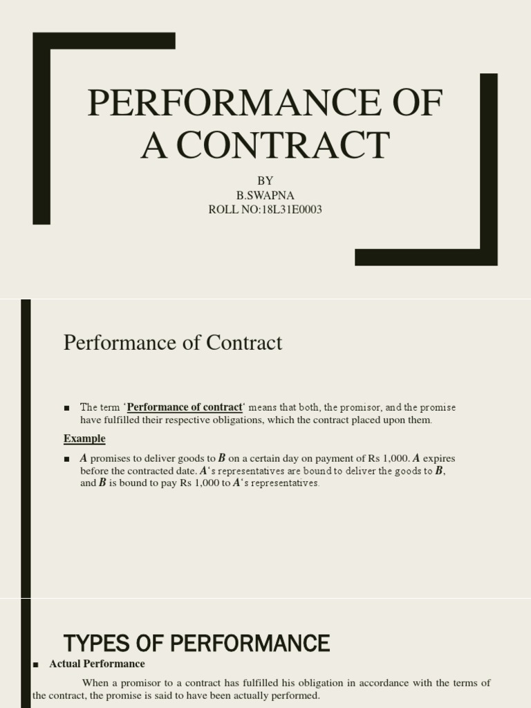 Understanding Contract Performance Essentials | PDF | Payments | Civil ...
