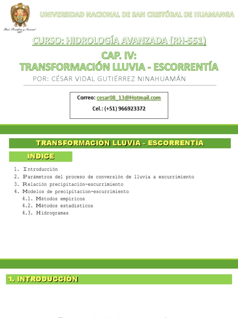 9 Hidrogramas | PDF | Precipitación | Lluvia