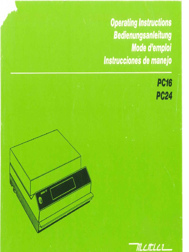 Mettler PC 16 Scale Manual PDF | PDF