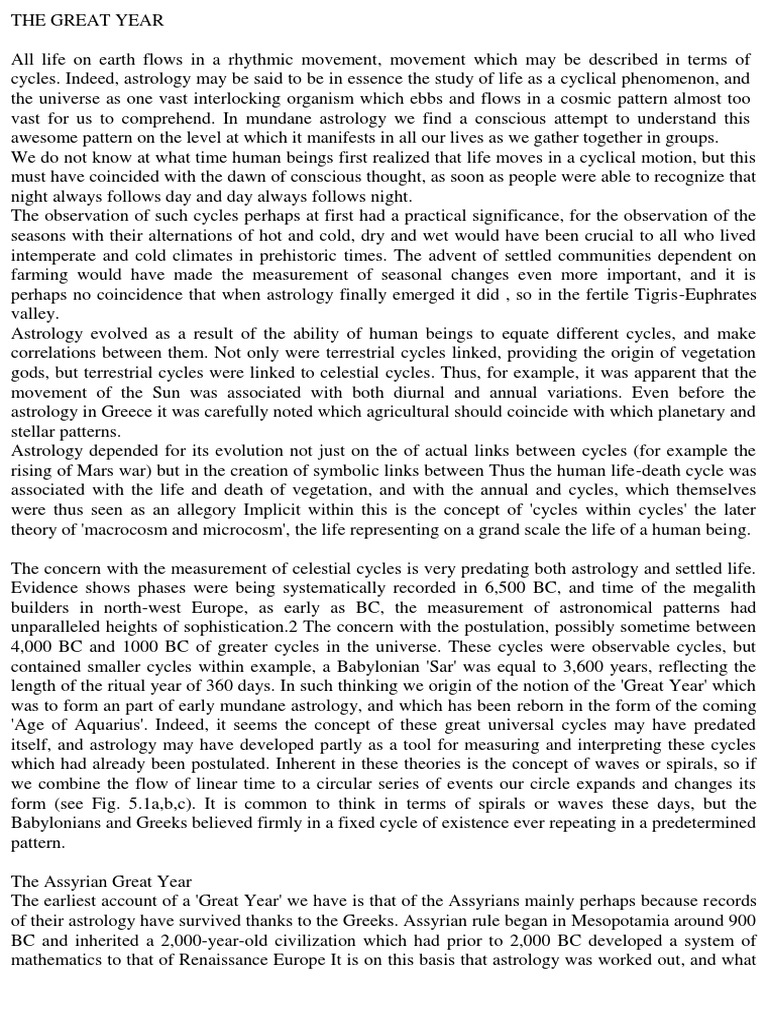 The Great Year | PDF | Astrology | Zodiac