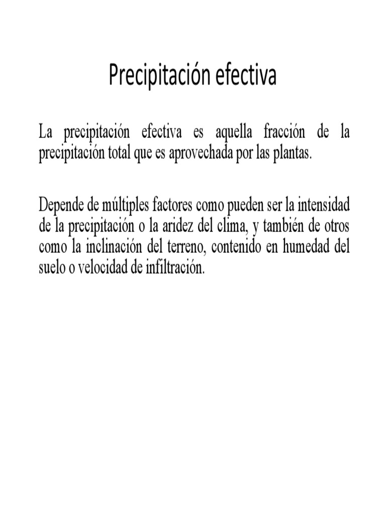 Definición de Precipitación Efectiva | PDF