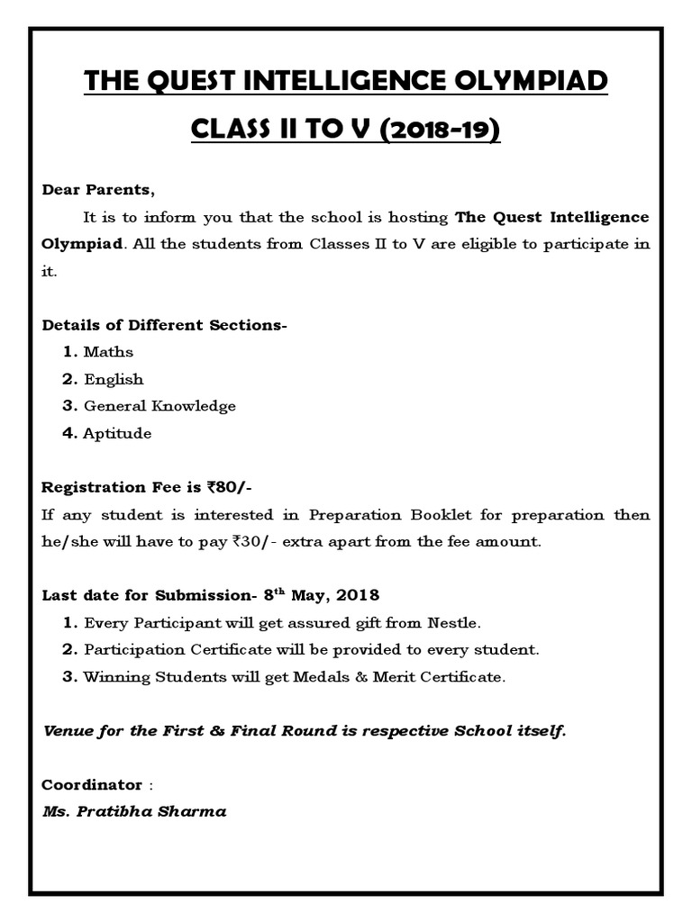 Conquest Iq Olympiad - Ii To V (18-19) PDF | PDF | Learning | Behavior ...