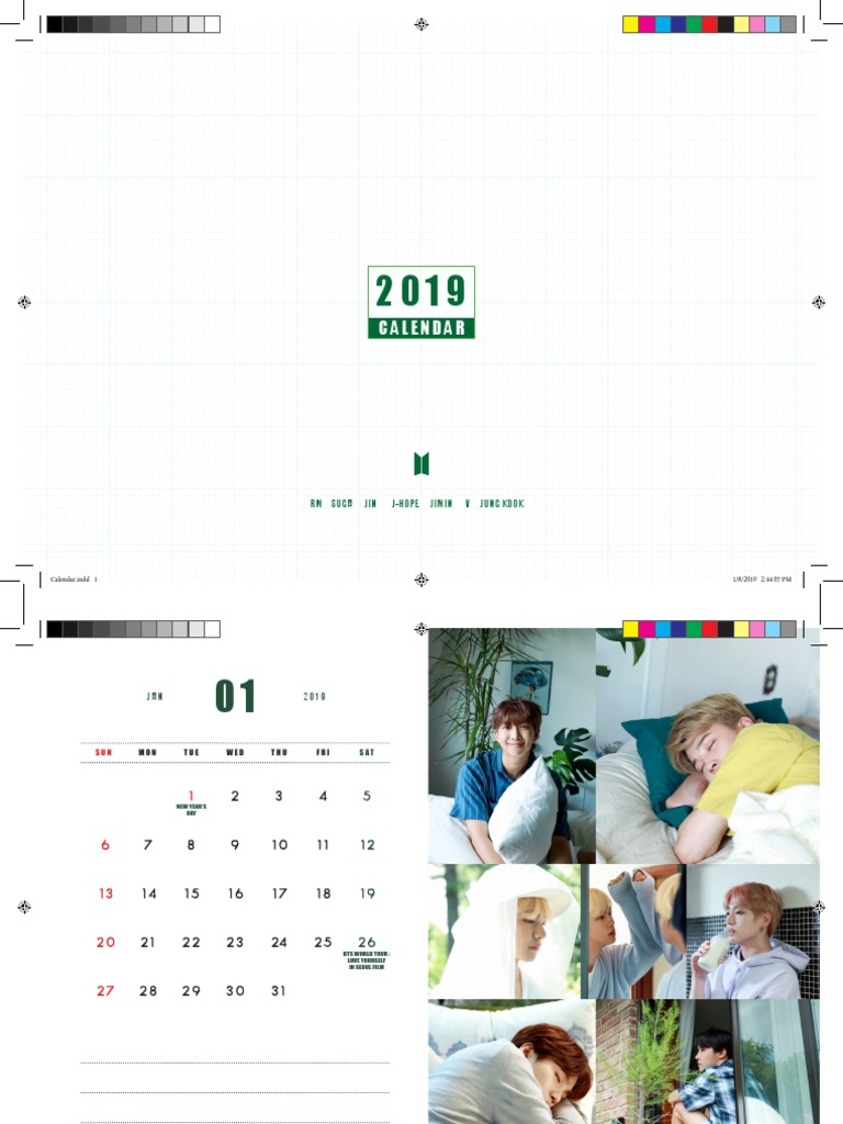 Desk Calendar BTS 2019 | PDF