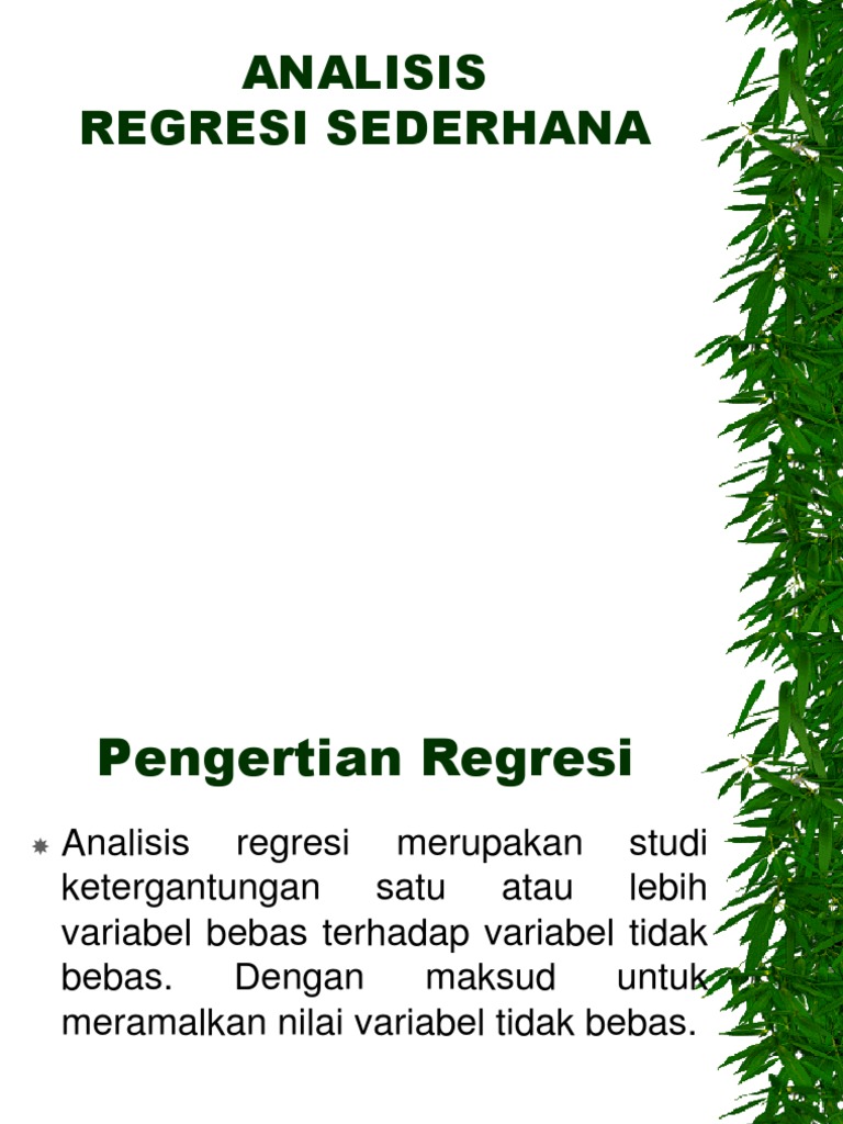 Analisis Regresi Sederhana | PDF