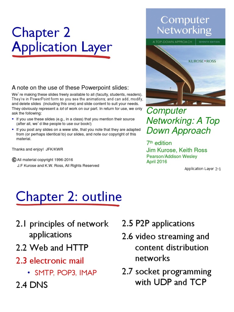 Application Layer: Computer Networking: A Top Down Approach | PDF ...