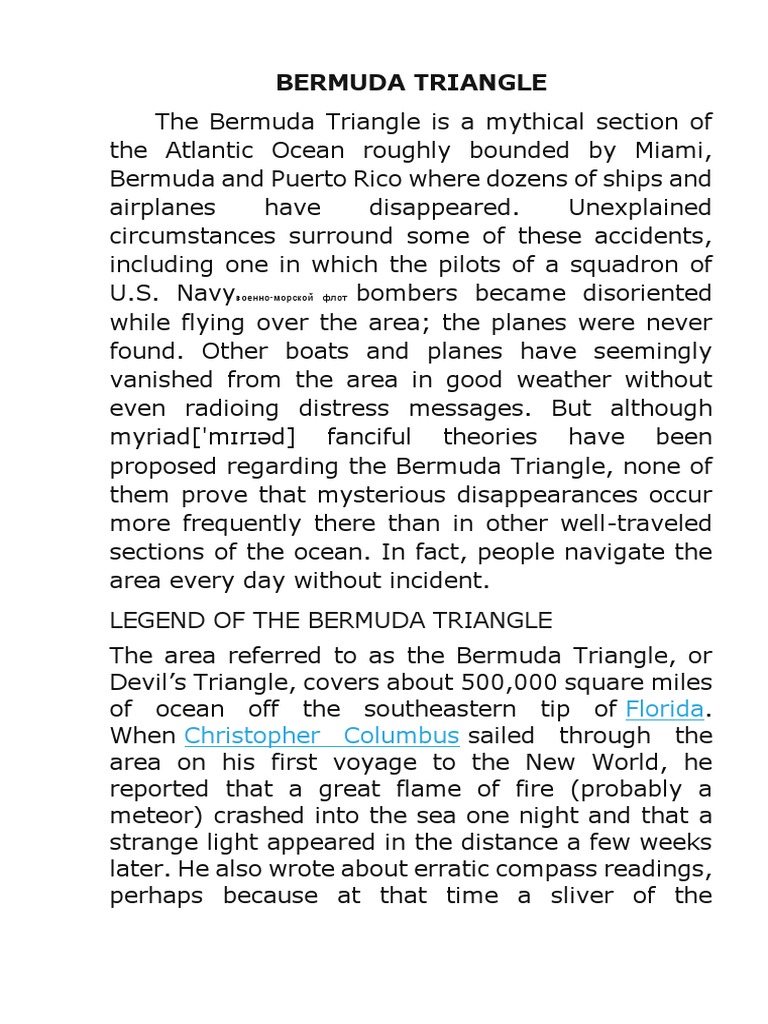 Legend of The Bermuda Triangle | Download Free PDF | Violence | Nature