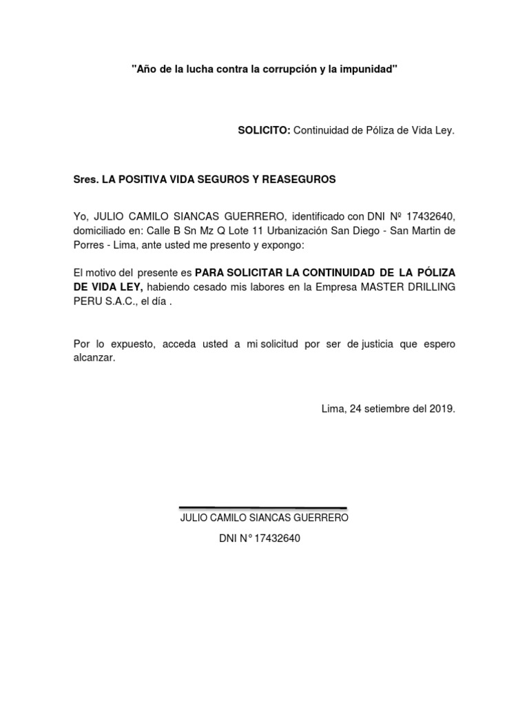 Modelo de Solicitud Por Incapacidad Temporal | PDF