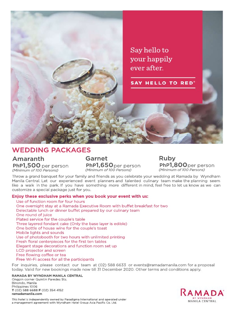 2019 Wedding Packages | PDF