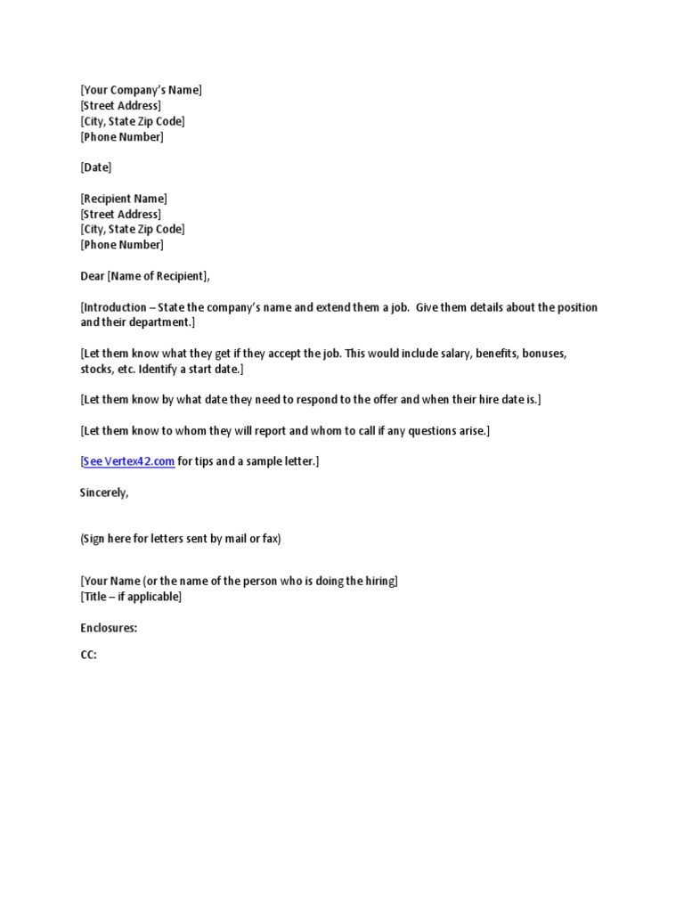 Job Offer Letter | PDF