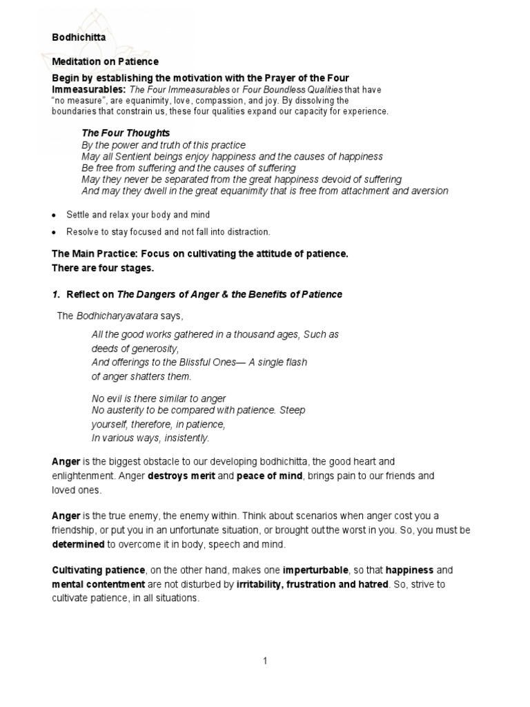 Guided Meditation Patience | PDF | Anger | Patience