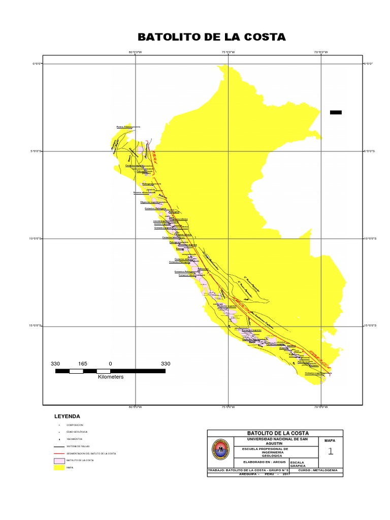 Batolito de la Costa: Composición y edades de las rocas ígneas | PDF ...