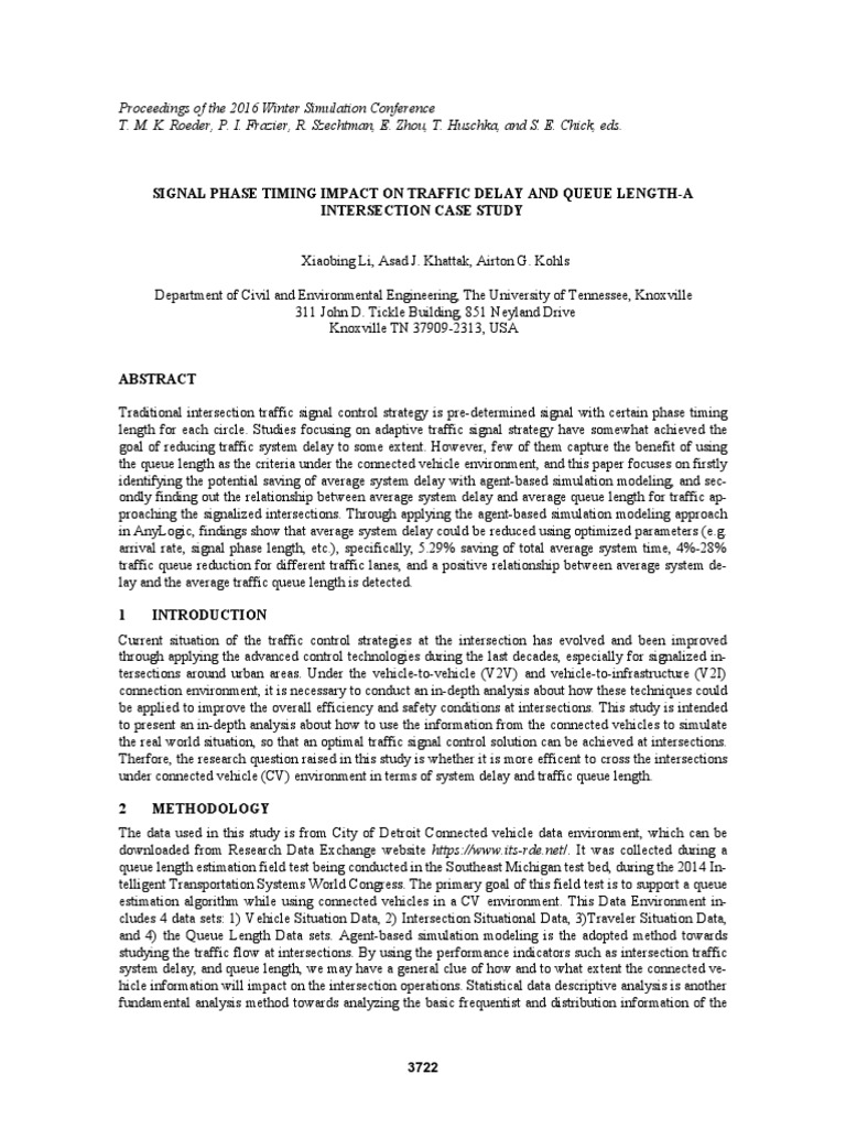 Optimizing Traffic Signal Parameters Through Agent-Based Simulation Modeling: Reducing Average ...