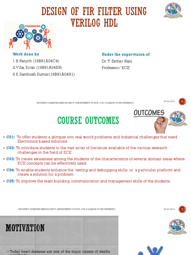 Design of Fir Filter Using Verilog HDL: Work Done by Under The Supervision of | PDF | Applied ...
