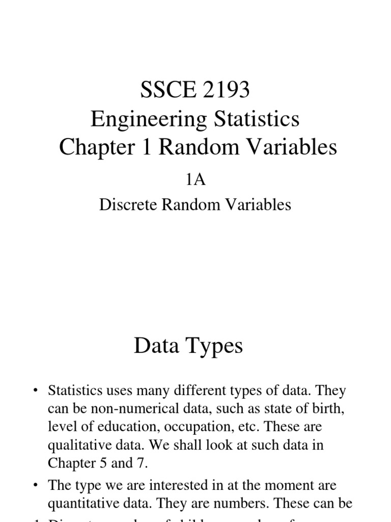 Discrete Random Variables | PDF | Probability Distribution | Random ...