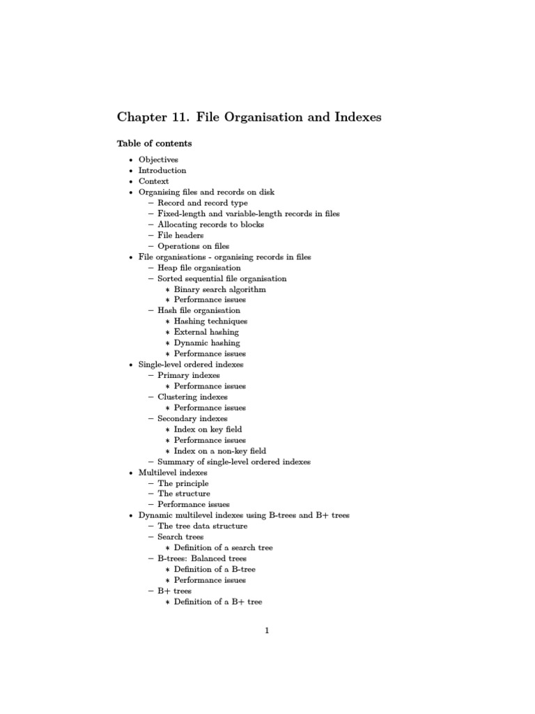 Chapter 11. File Organisation and Indexes | PDF | Database Index | Databases
