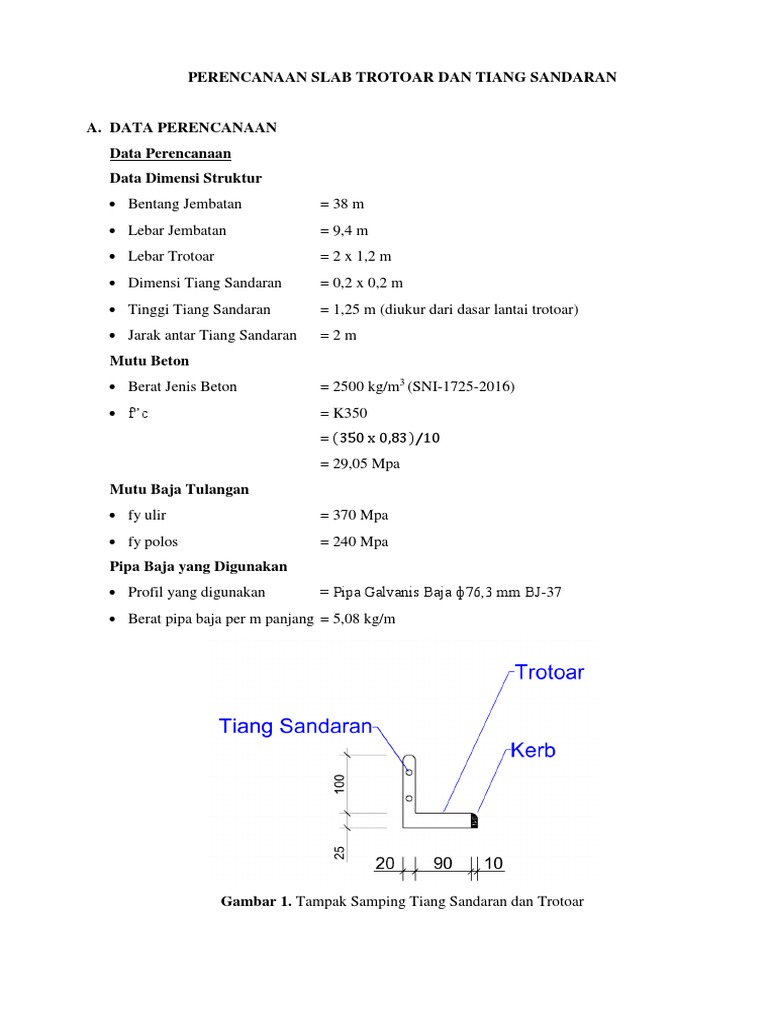 Perencanaan Tiang Sandaran | PDF
