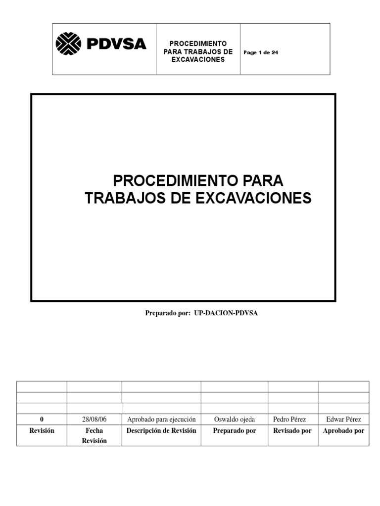 Procedimiento de Excavaciones | PDF | Excavación (Arqueología ...