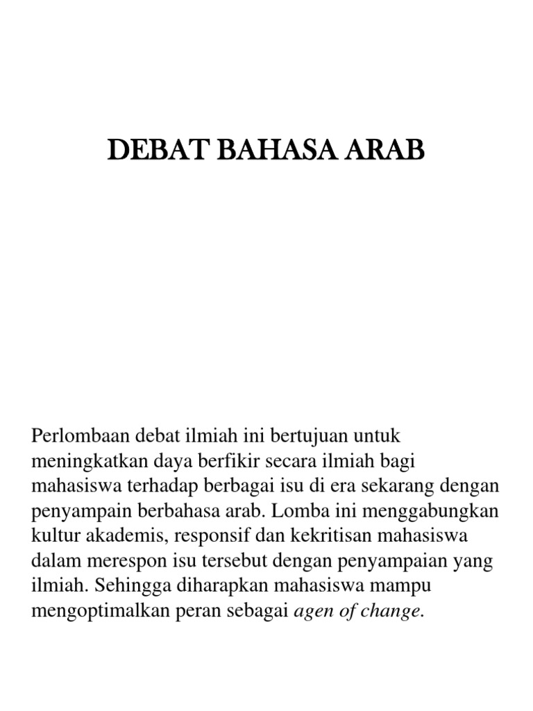 Debat Bahasa Arab | PDF
