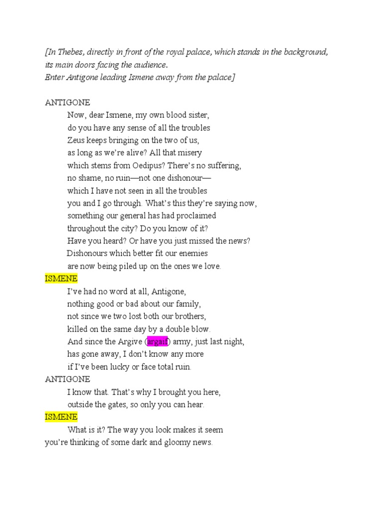 Antigone | PDF | Ancient Thebes (Boeotia) | Boeotian Mythology