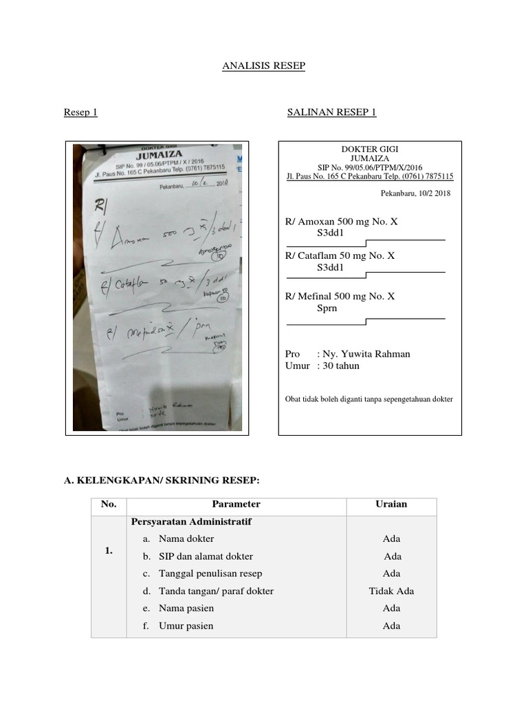 Analisis Resep | PDF