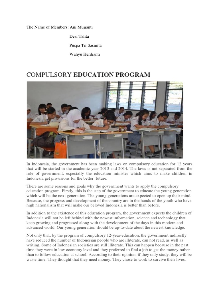 Compulsory Education Program | PDF | Literacy | Epistemology