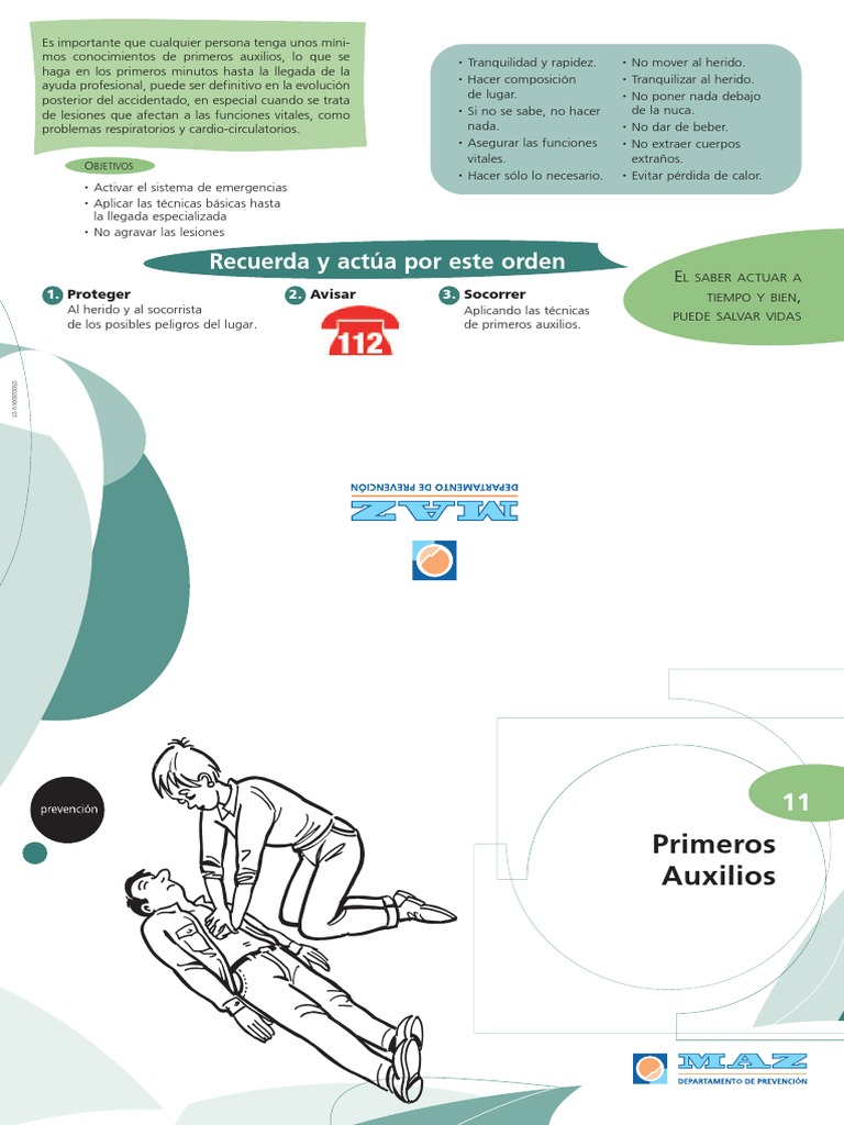 Folleto 11 Primeros Auxilios | PDF | Especialidades Medicas | Salud y bienestar