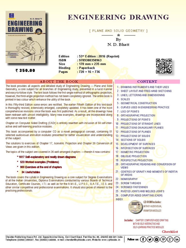 Engineering Drawing Textbook by ND Bhatt PDF | PDF | Perspective ...
