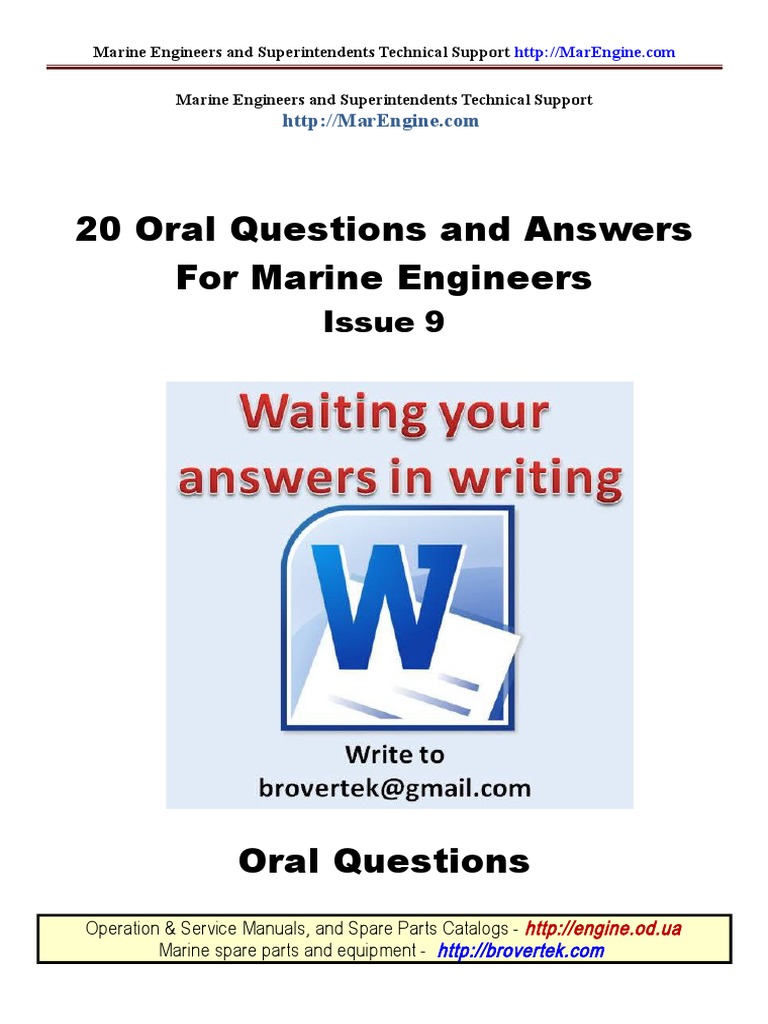 20 Oral Questions and Answers For Marine Engineers: Issue 9 | PDF ...