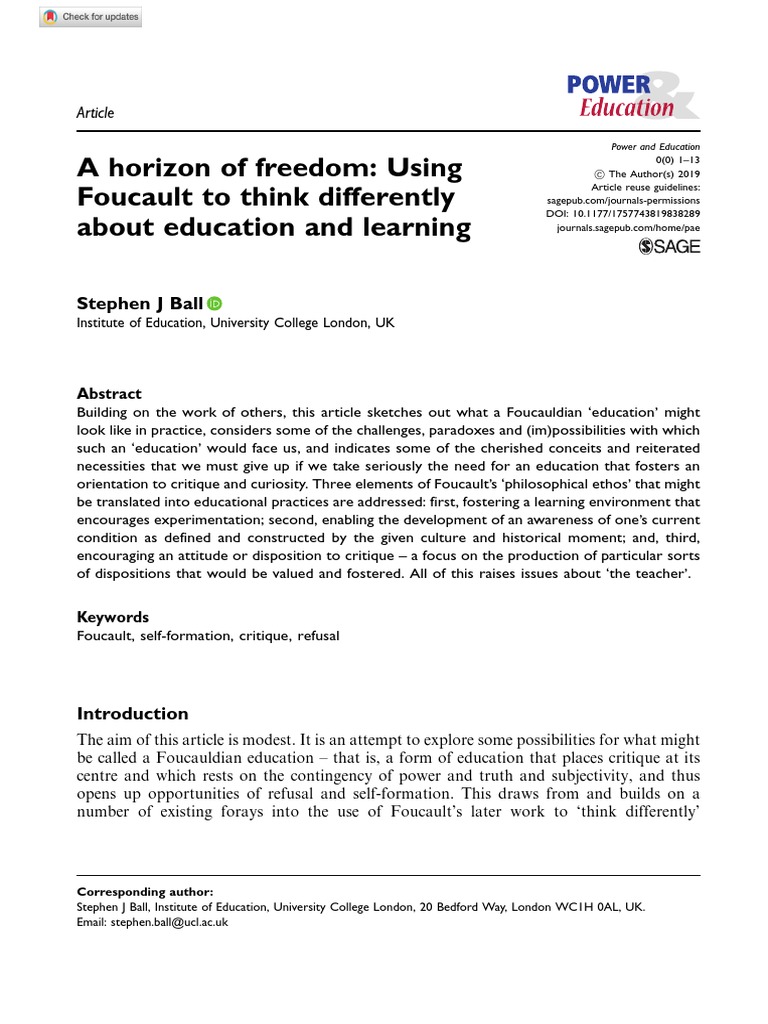 Foucauldian Education | PDF | Michel Foucault | Discourse