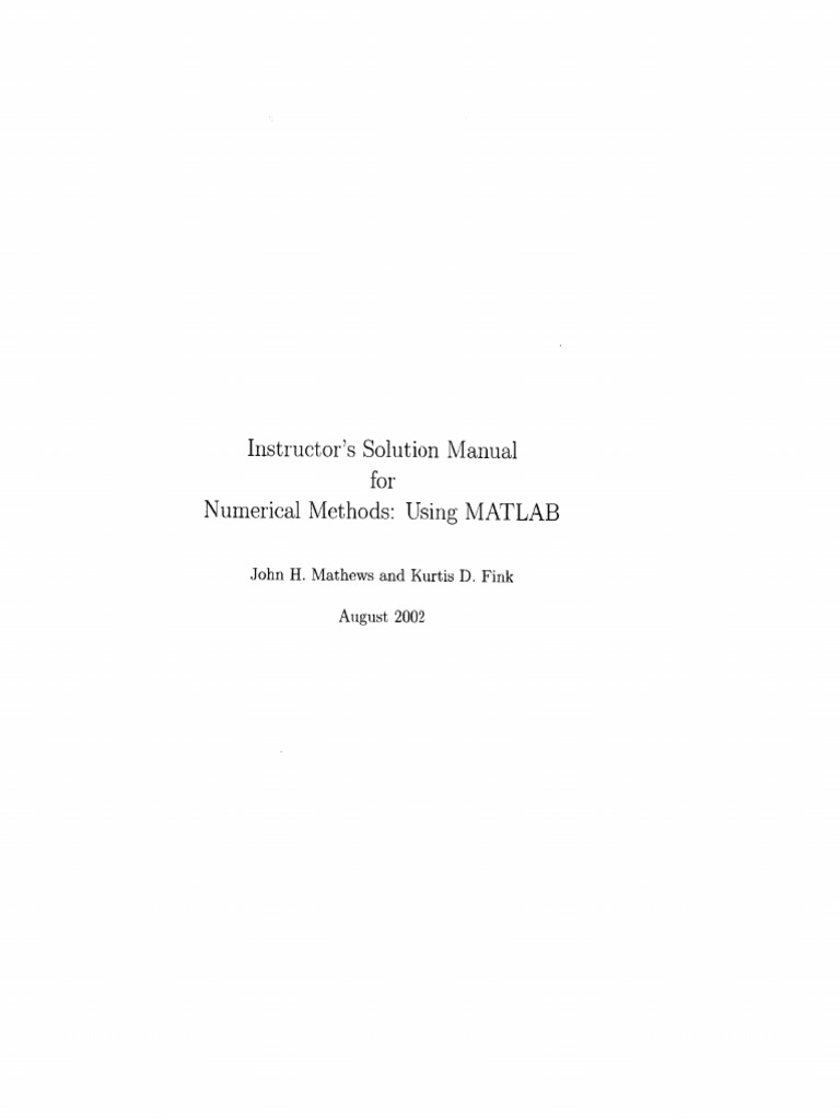 John H. Mathews, Kurtis D. Fink - Instructor's Solution Manual For ...