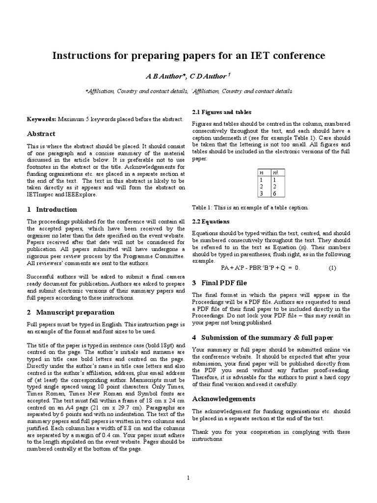 LAPC Paper Template | PDF | Times New Roman | Typefaces