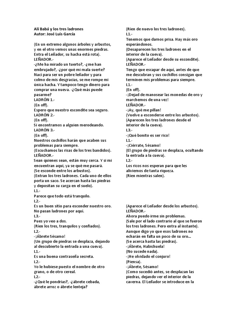 Guion de Teatro El Pastor y El Lobo | PDF