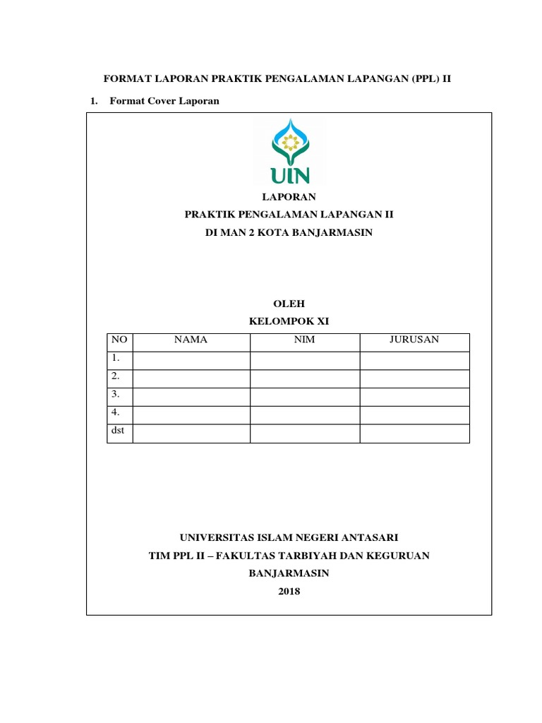 Format Laporan PPL II | PDF