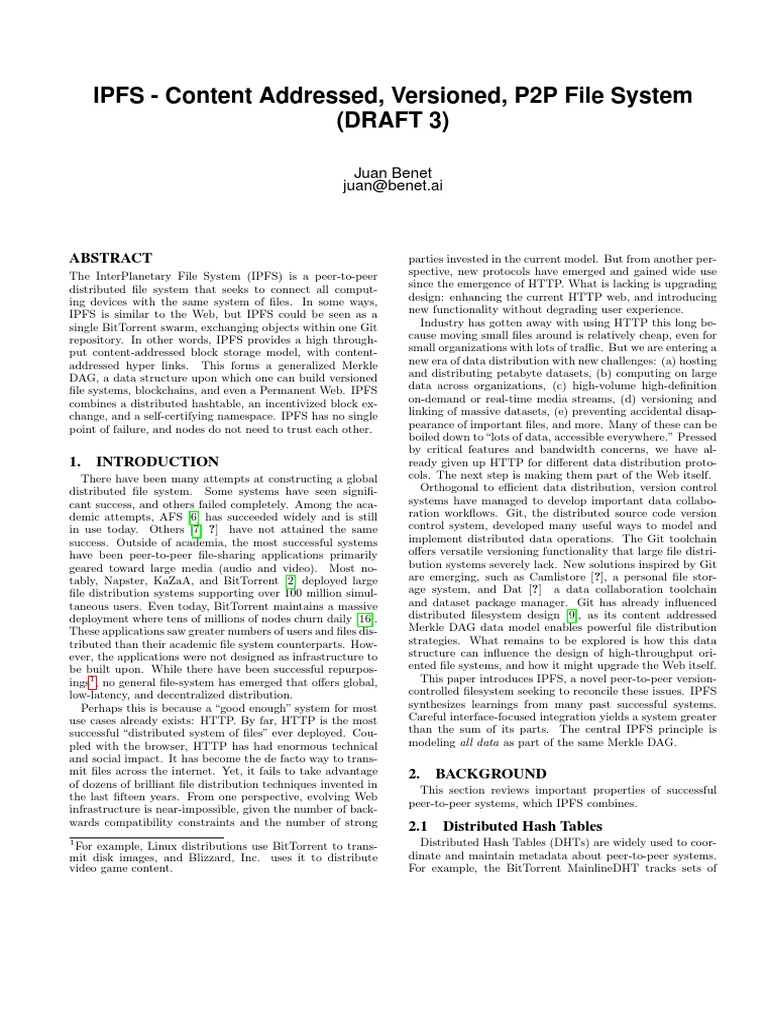 An Introduction to the InterPlanetary File System (IPFS): A Content Addressed, Versioned, Peer ...