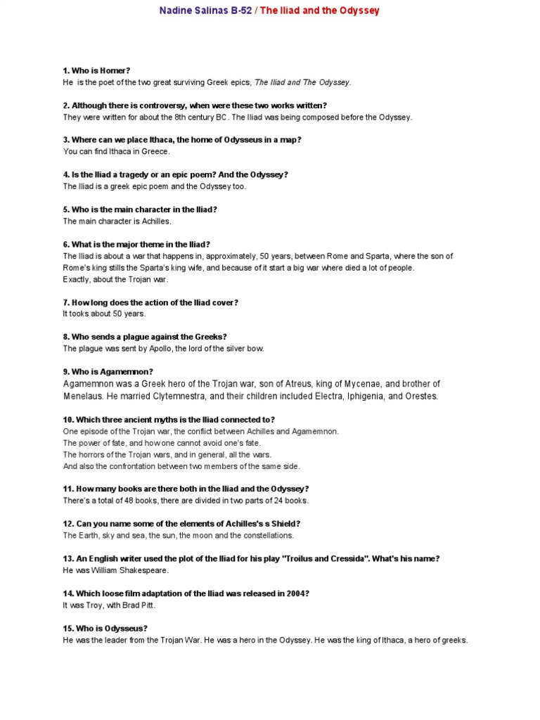 The Illiad and The Odyssey | Download Free PDF | Iliad | Odysseus