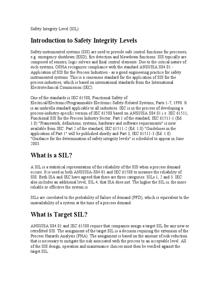 Que Es El SIL? | PDF | Systems Engineering | Quality