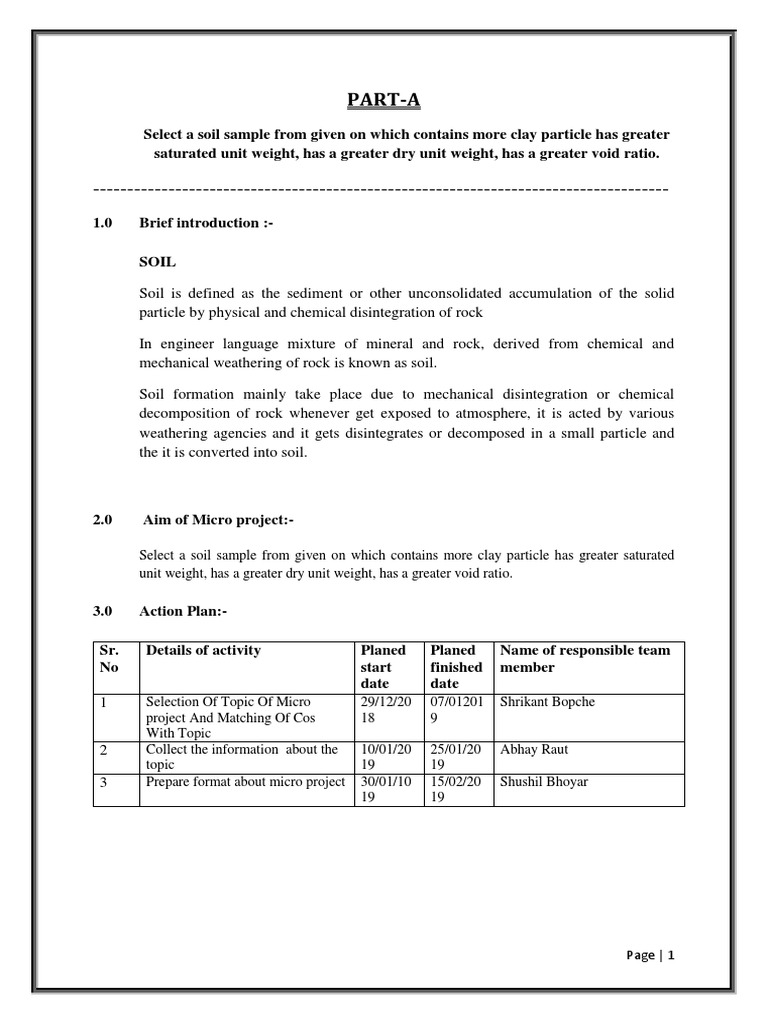 GTE Micro Project 4th Sem | PDF | Ratio | Soil