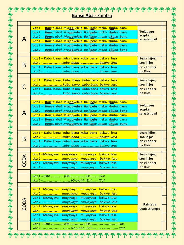 Bonse Aba - Letra | PDF