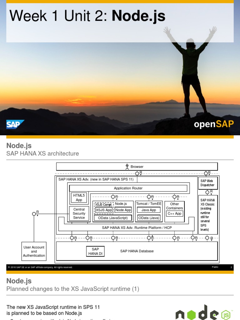 OpenSAP Hana4 Week 01 Unit 02 NJS Presentation | PDF | Java Script | Sap Se