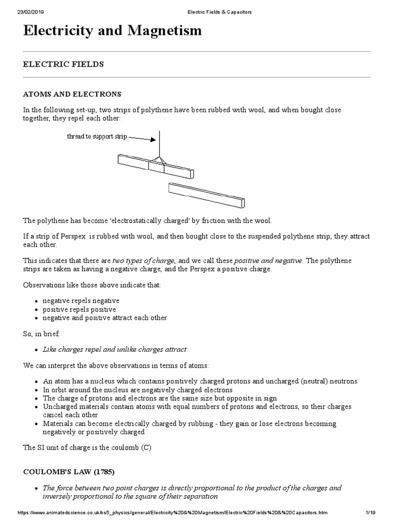 Electric Fields & Capacitors | PDF | Capacitor | Electric Field