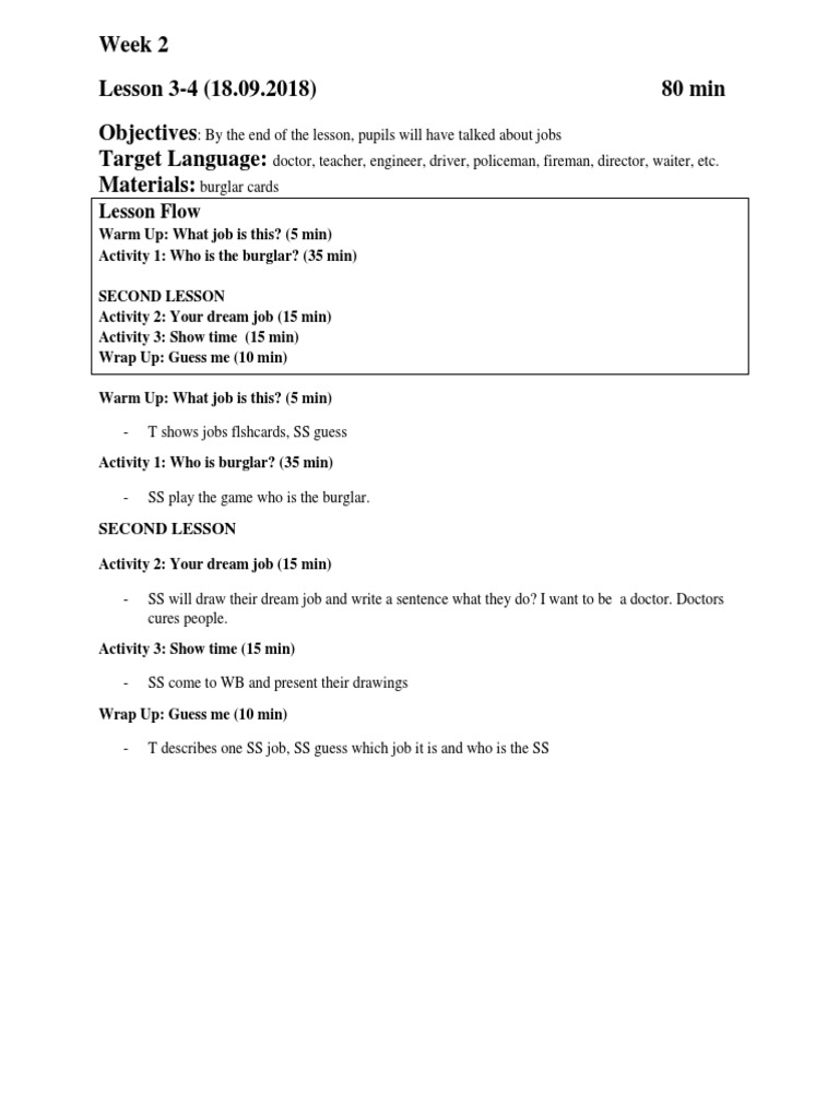 Lesson Plan Example | PDF