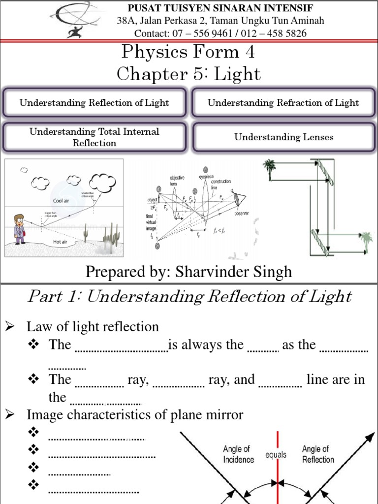 Physics Form 4 Chapter 5: Light: Prepared By: Sharvinder Singh ...