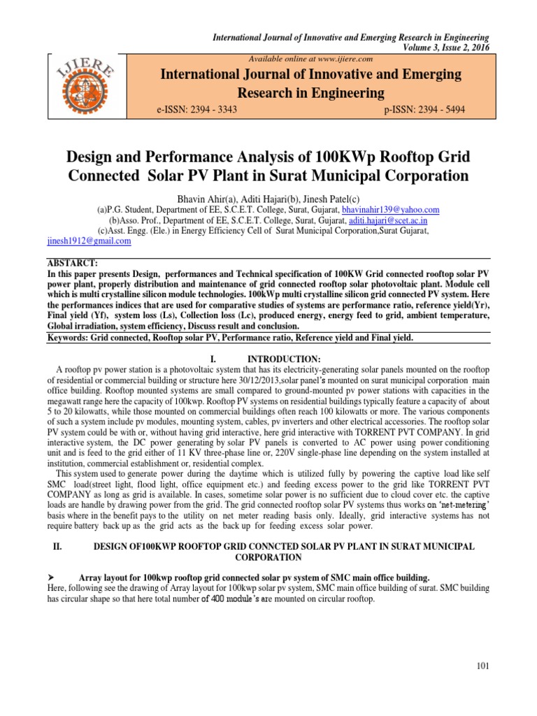 100kw Solar Design Guideline | PDF | Photovoltaic System | Solar Power